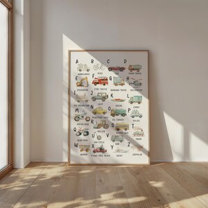 Vehicle Alphabet and Numbers Prints,abc Poster,alphabet Poster,abc ...
