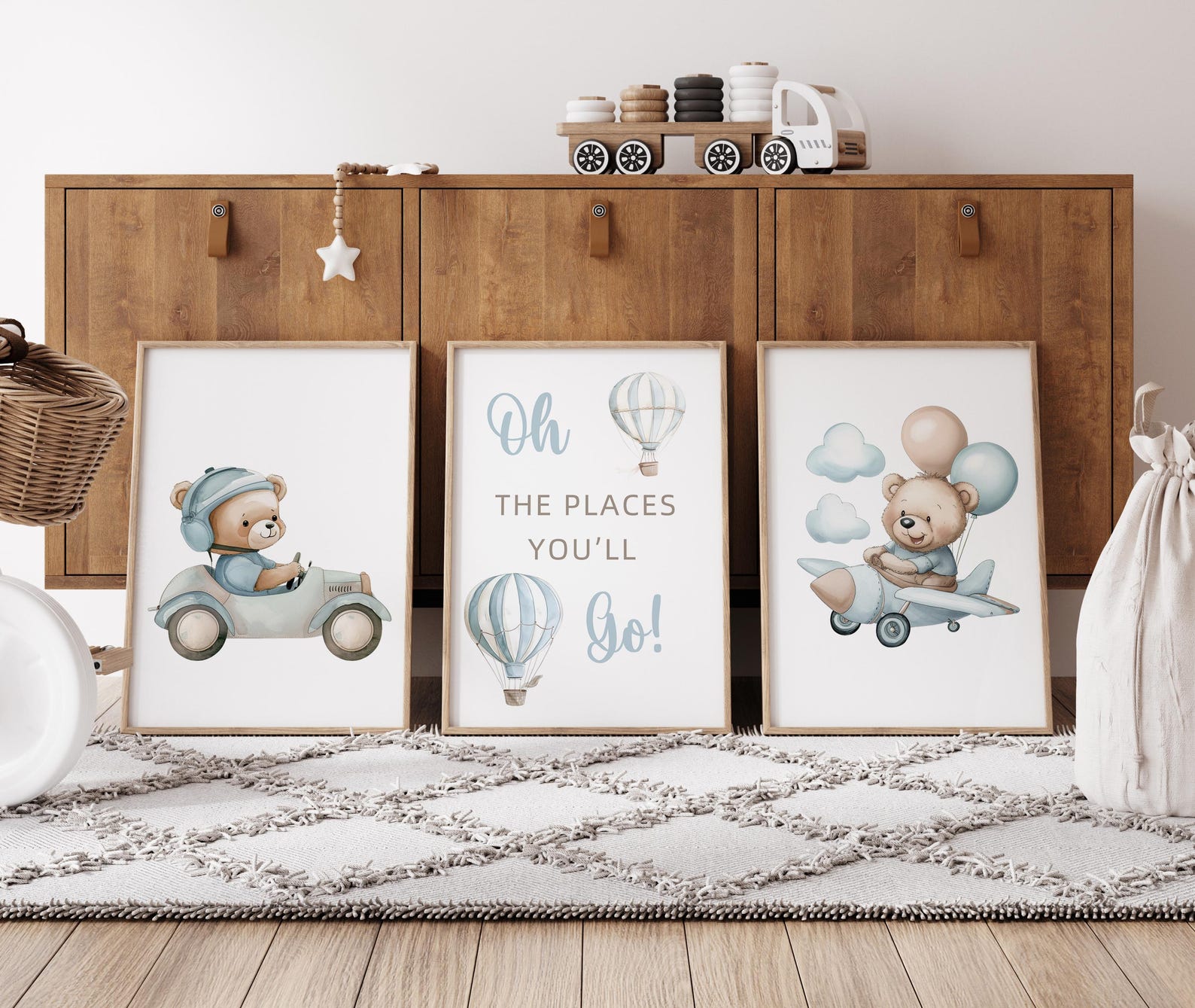 Set of 3 Bear Nursery Prints,baby Animal Prints,bear Poster,adventure ...