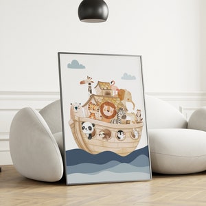 Set of 6 Noah's Ark Prints,noah's Ark Printable,baby Nursery Decor ...