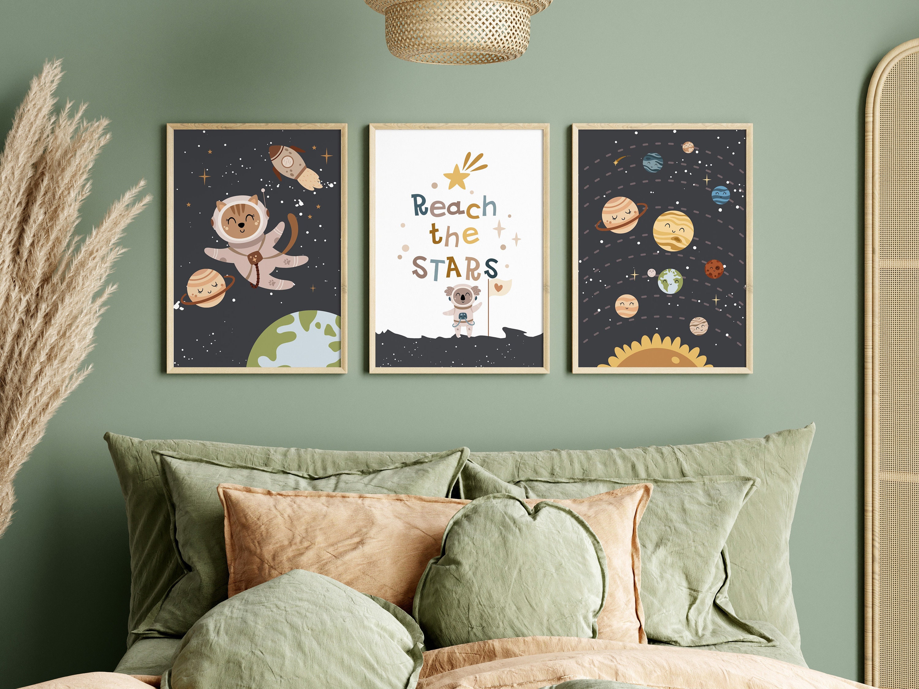 Space Print Set of 3boy Nursery Printspace Nursery - Etsy