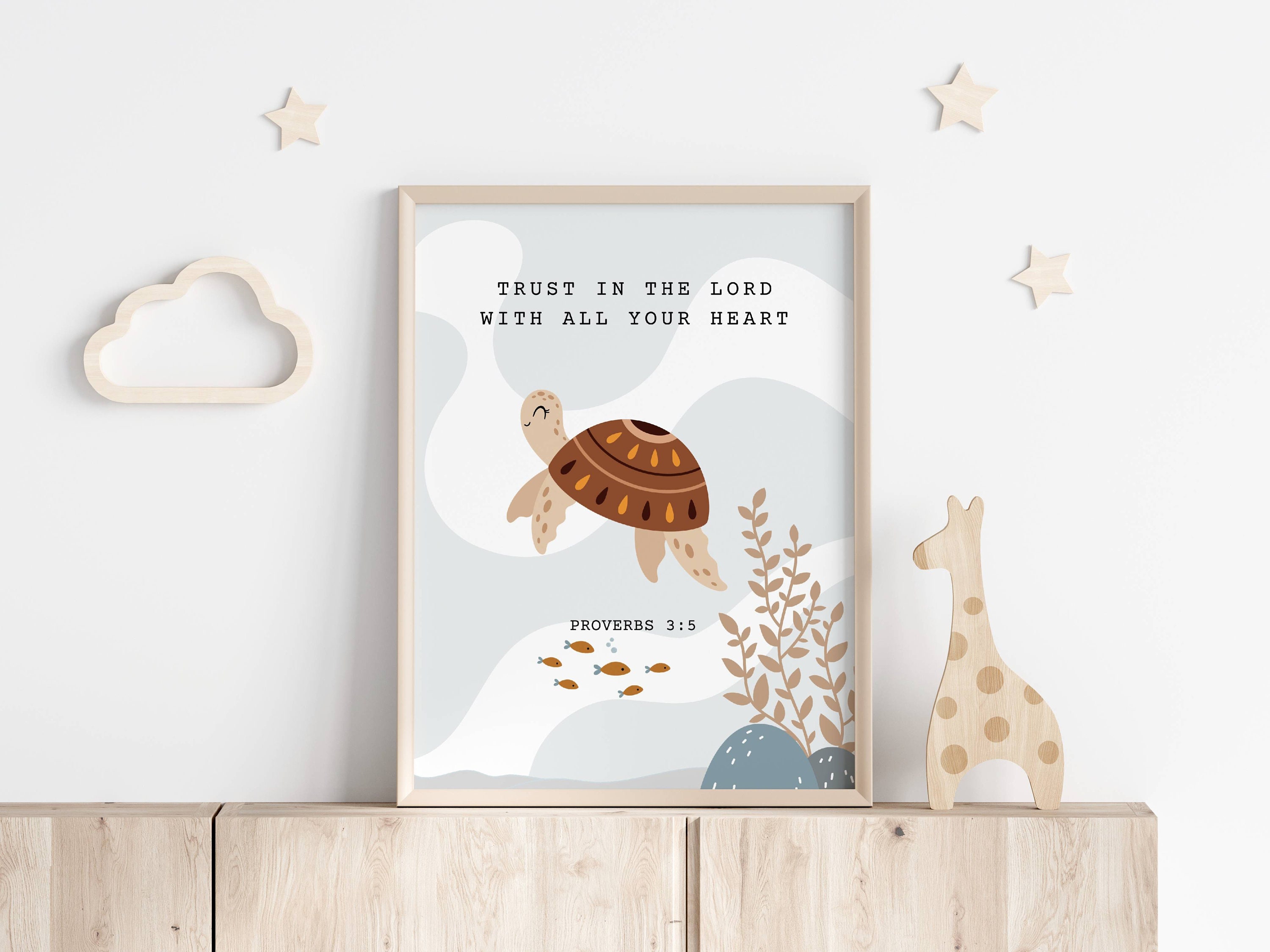 Set of 3 Christian Nursery Wall Art,bible Verse Wall Art,scripture Wall ...