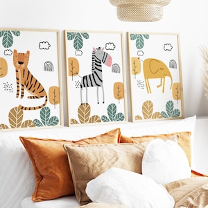 Set of 6 Safari Animal Prints,safari Animals,jungle Animals,african ...