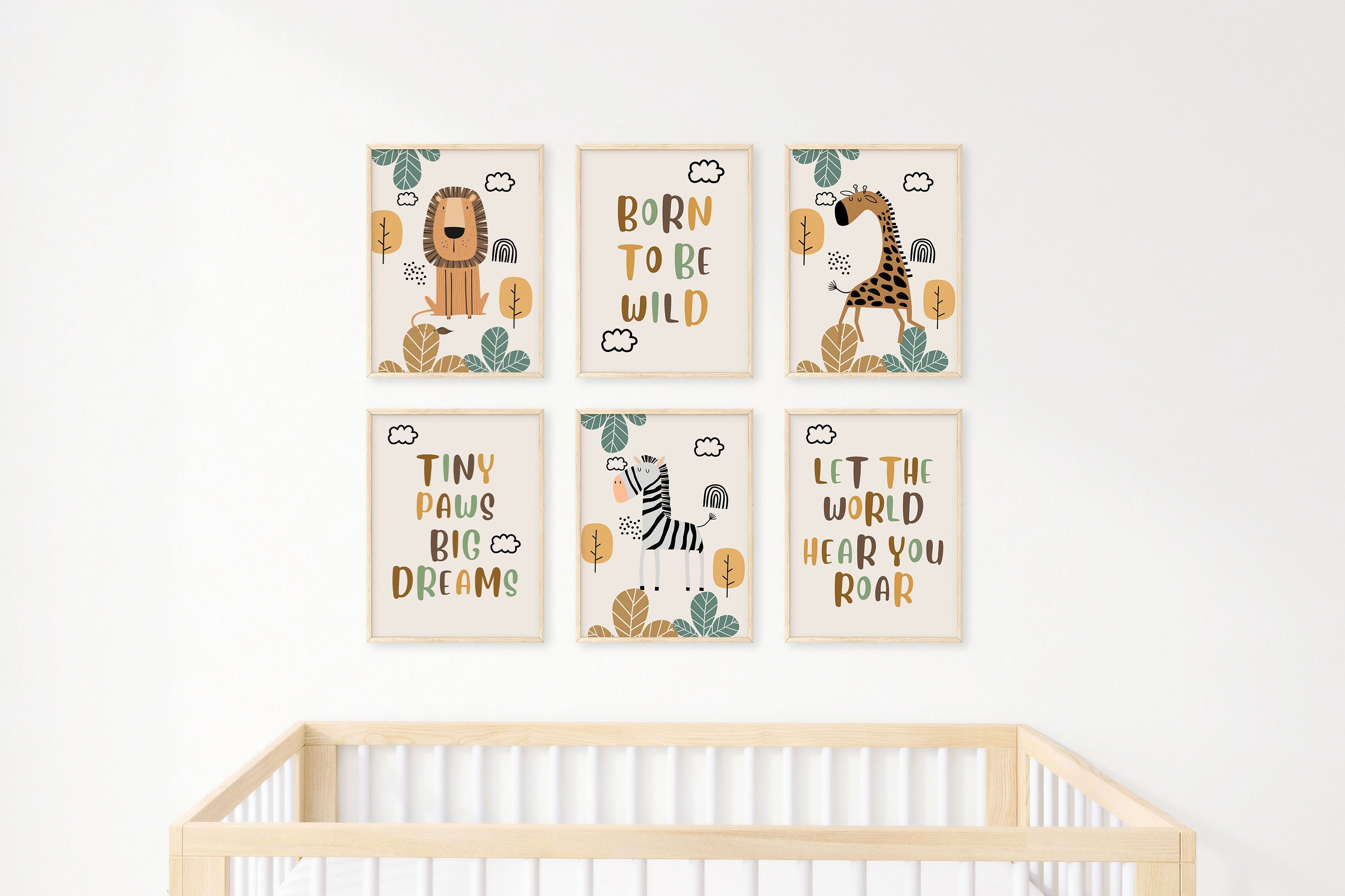 Set of 6 Safari Animal Prints,safari Animals,jungle Animals,african ...