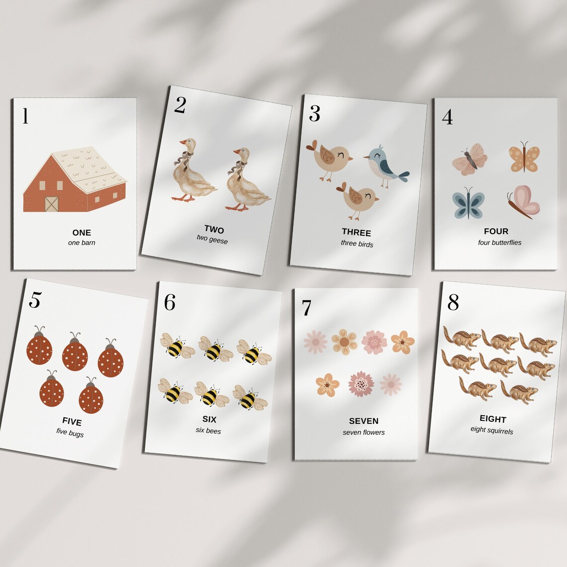 Numbers Flash Cardseducational Cardsmontessori Flash - Etsy