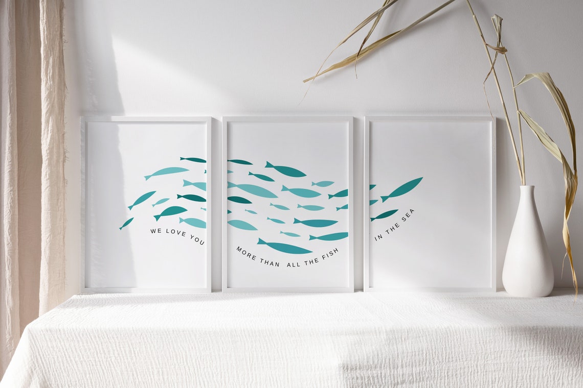 Set of 3 Nautical Nursery Printsnautical Nurseryfish - Etsy