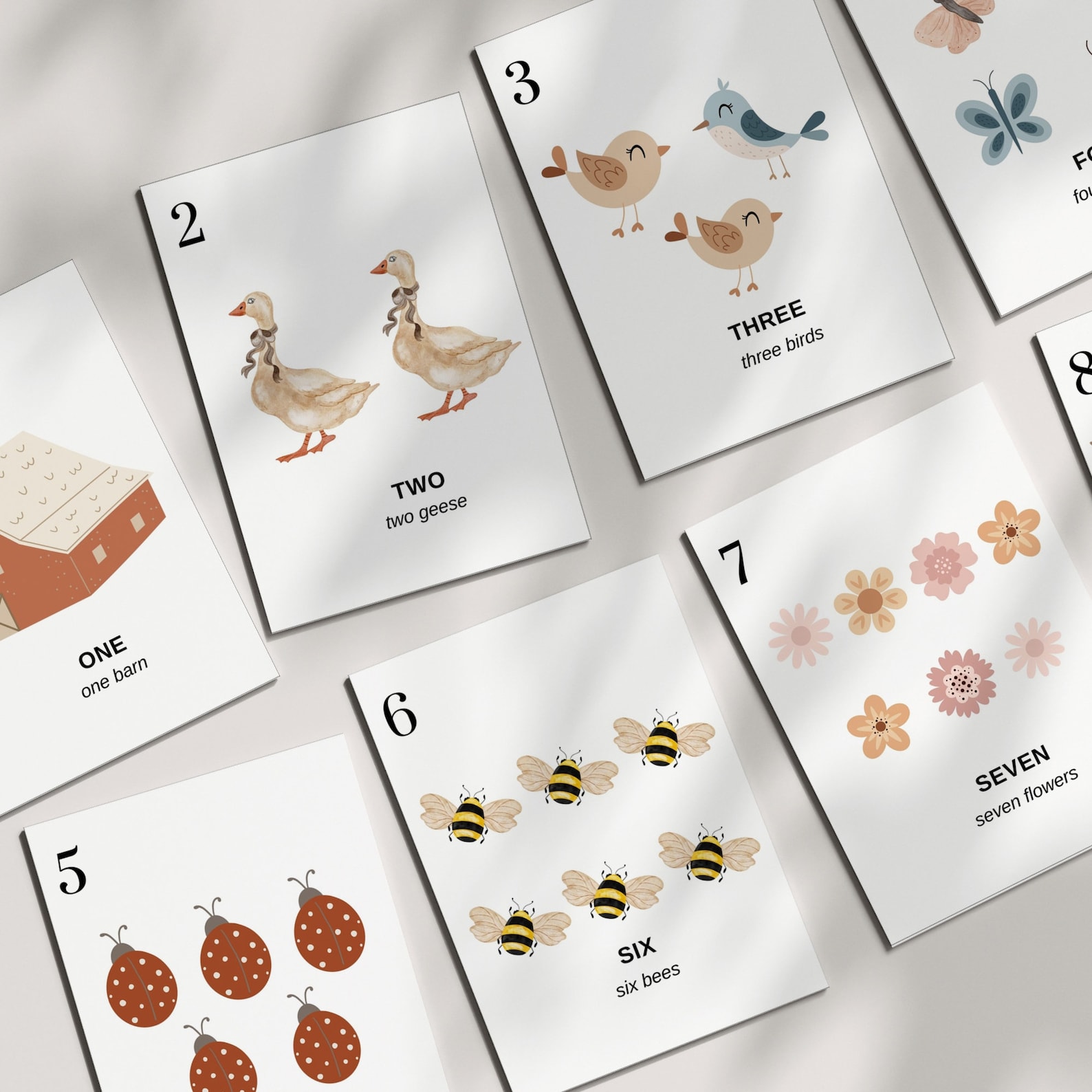 Numbers Flash Cardseducational Cardsmontessori Flash - Etsy