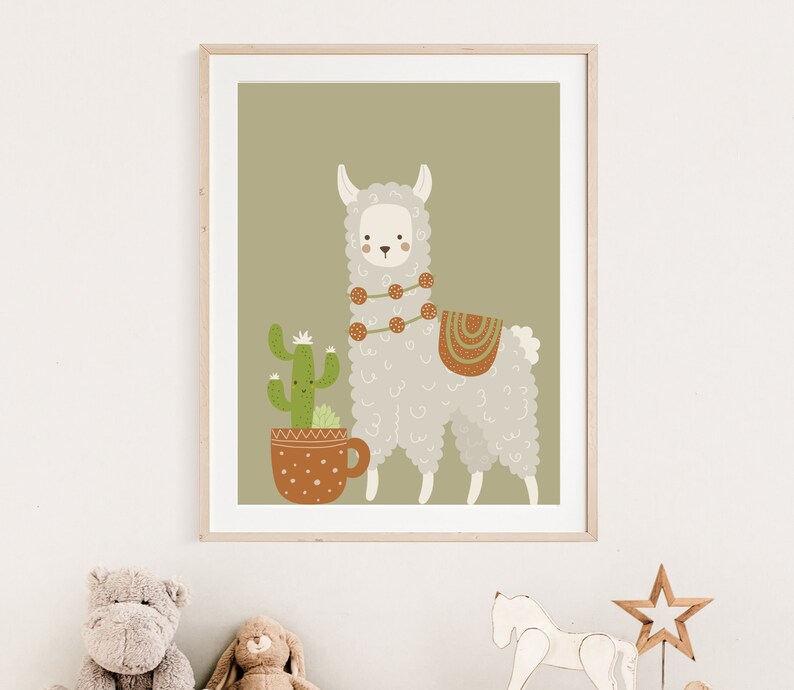 Llama and Cactus Nursery Decor Set of 3 Prints,llama,llama Baby Shower ...