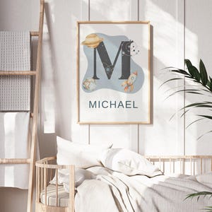 Custom Outer Space Nursery Prints,personalized Name Art for Kids’ Room ...