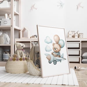 Set of 3 Bear Nursery Prints,baby Animal Prints,bear Poster,adventure ...