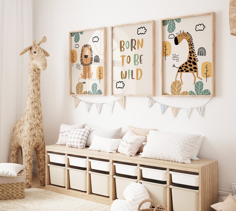 Set of 3 Safari Animal Prints,safari Animals,jungle Animals,african ...