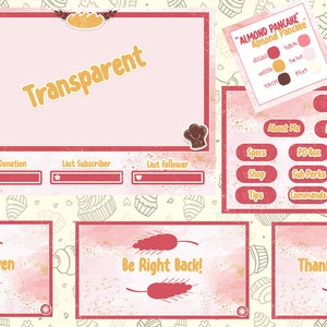 Cute Bakery Twitch Stream Overlay Package | Customizable | Animated ...