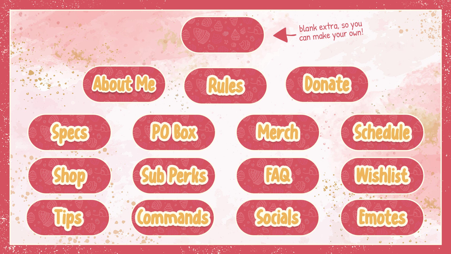 Cute Bakery Twitch Stream Overlay Package | Customizable | Animated ...