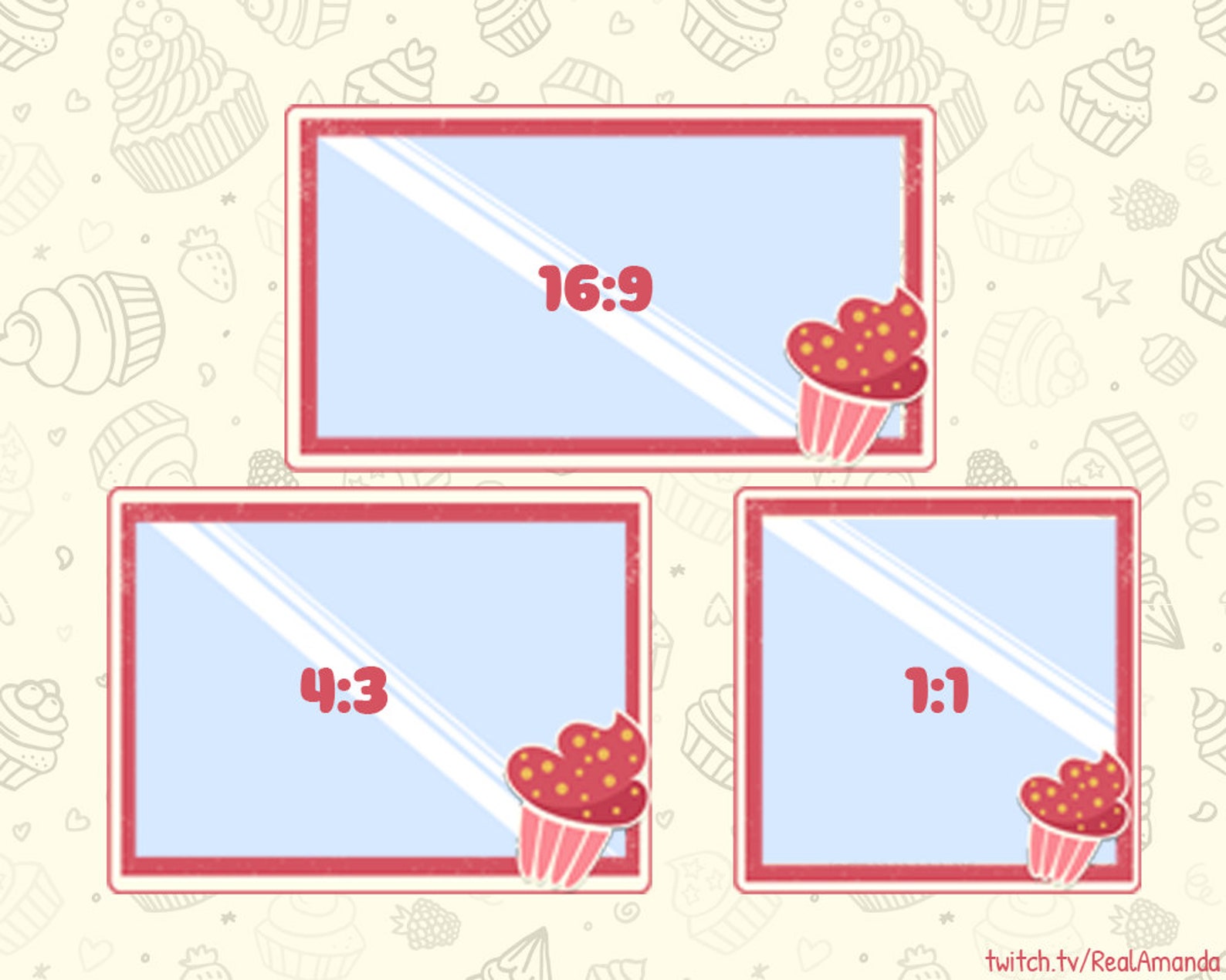 Cute Bakery Twitch Stream Overlay Package | Customizable | Animated ...