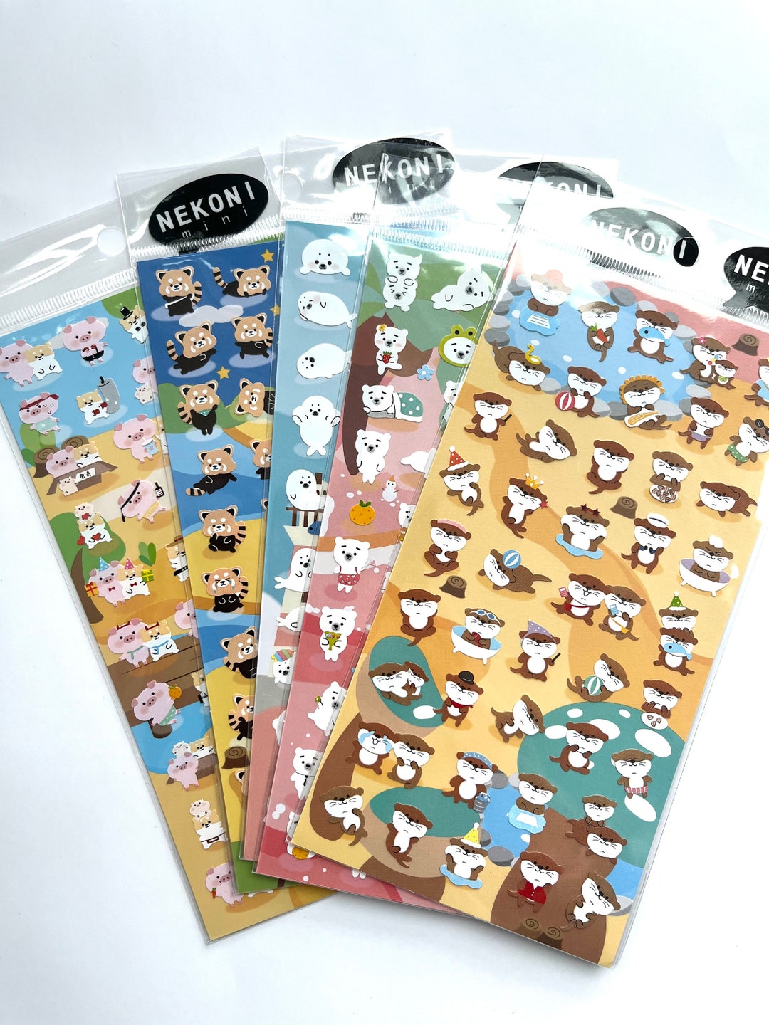 Mini Animal Stickers | Daily Activities | Raccoon/otter/bear/seal/pig ...