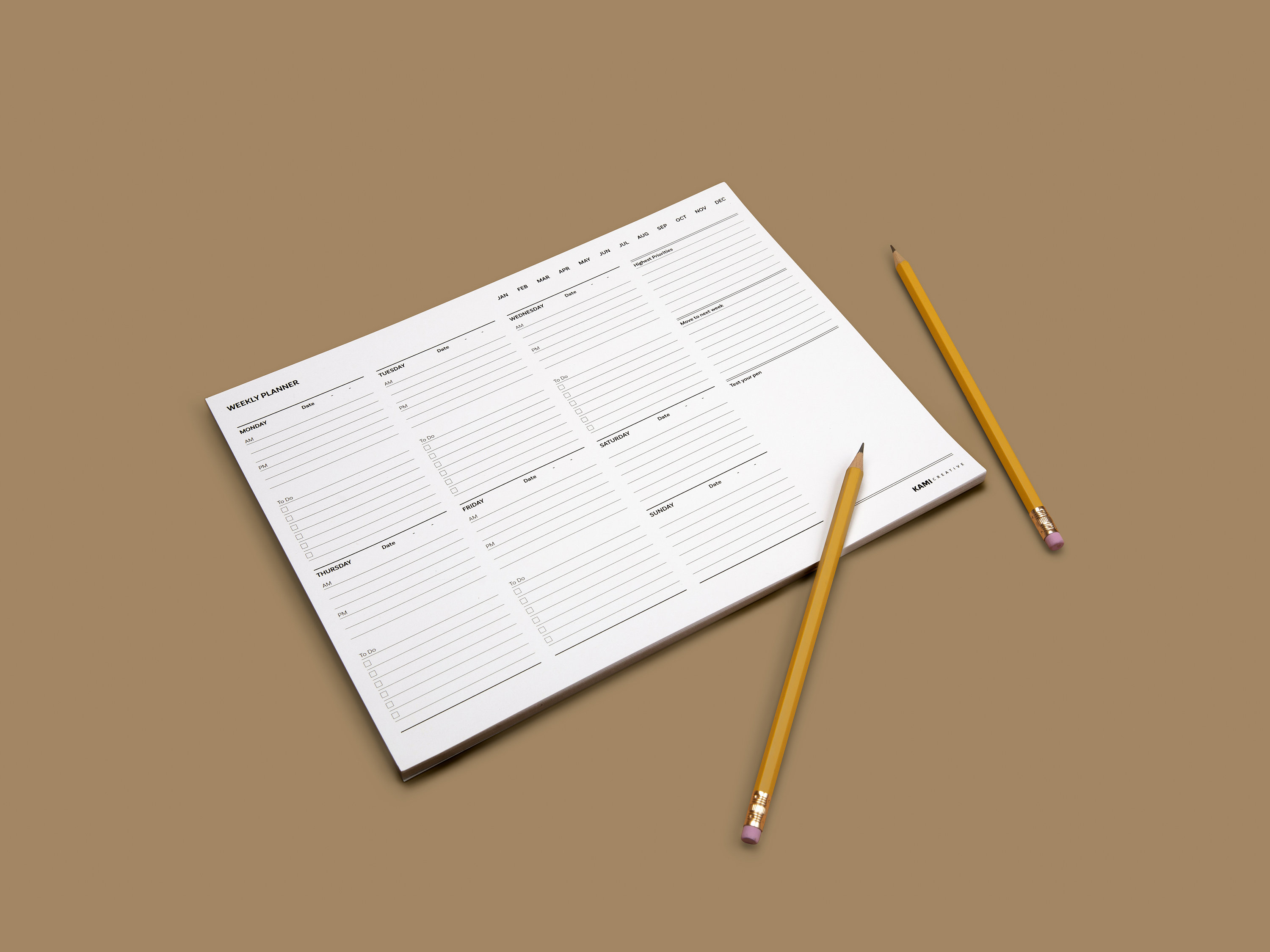 Weekly Planner, Tear off Notepad, Schedule, To-do List, 50 Sheet, 8 ...