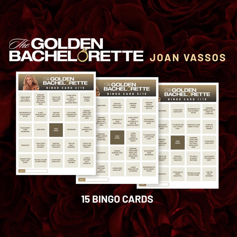 The Golden Bachelorette Bracket | Season 1 | Joan Vassos | Print-ready ...