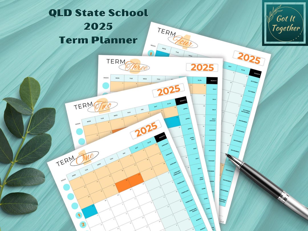 Queensland 2025 School Term Planner With All Holidays Marked | Digital ...