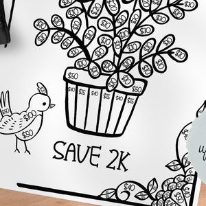 Save 2k While Colouring in Your Savings Tracking Chart | Printable ...