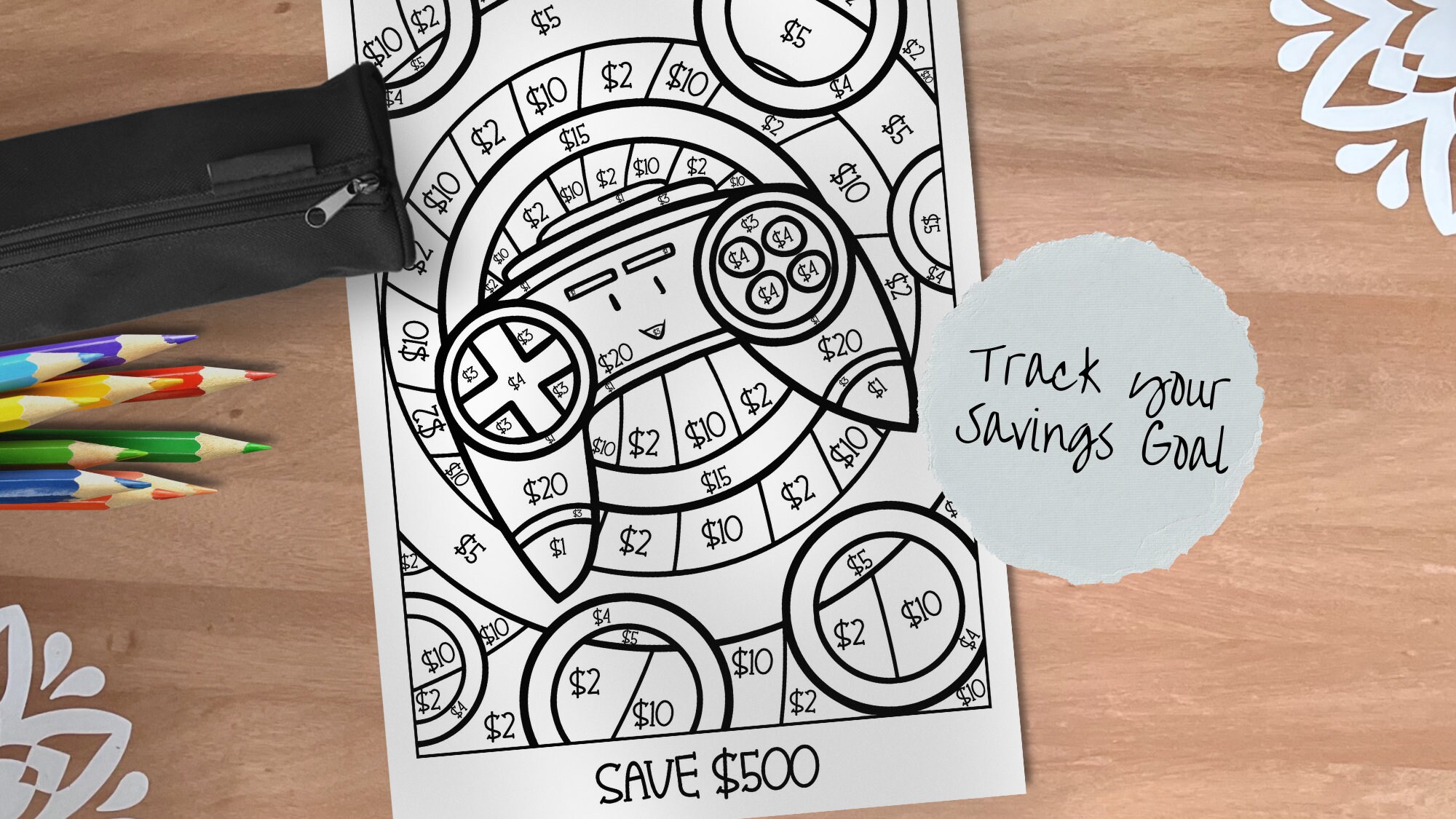 Save 500 Dollars While Colouring in Your Savings Tracking Chart ...