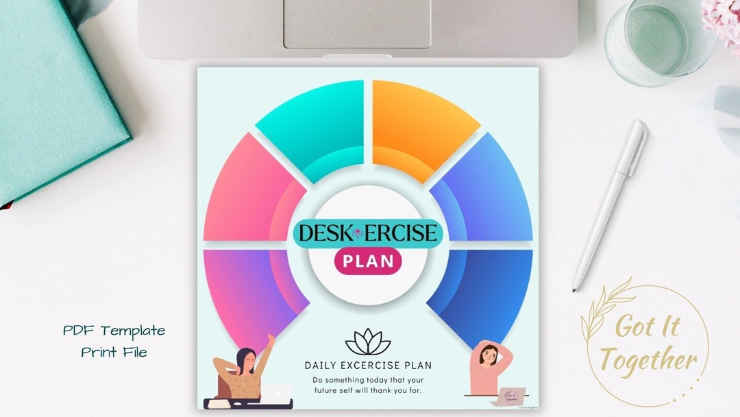 Exercise Planner for Office Deskercise Digital Print File Physio ...