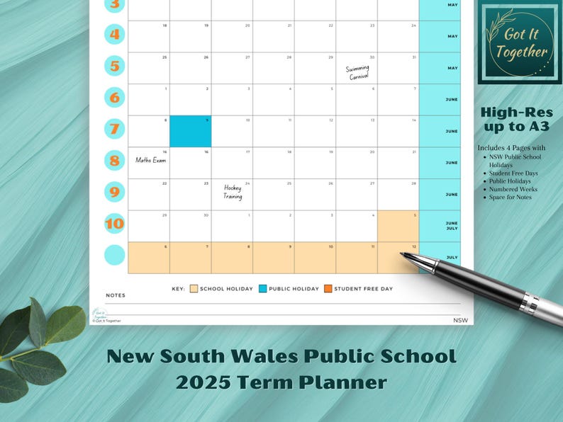 New South Wales 2025 School Term Planner With All Holidays Marked ...