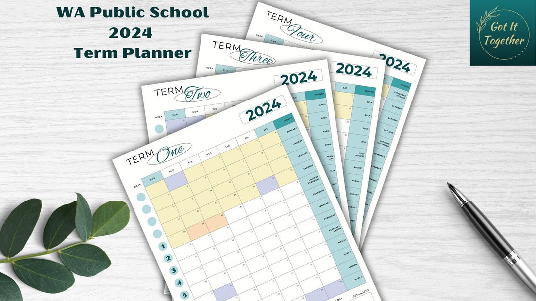 Western Australia School Term Planner for 2024 With All Holidays Marked ...