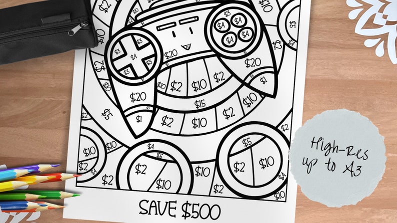 Save 500 Dollars While Colouring in Your Savings Tracking Chart ...