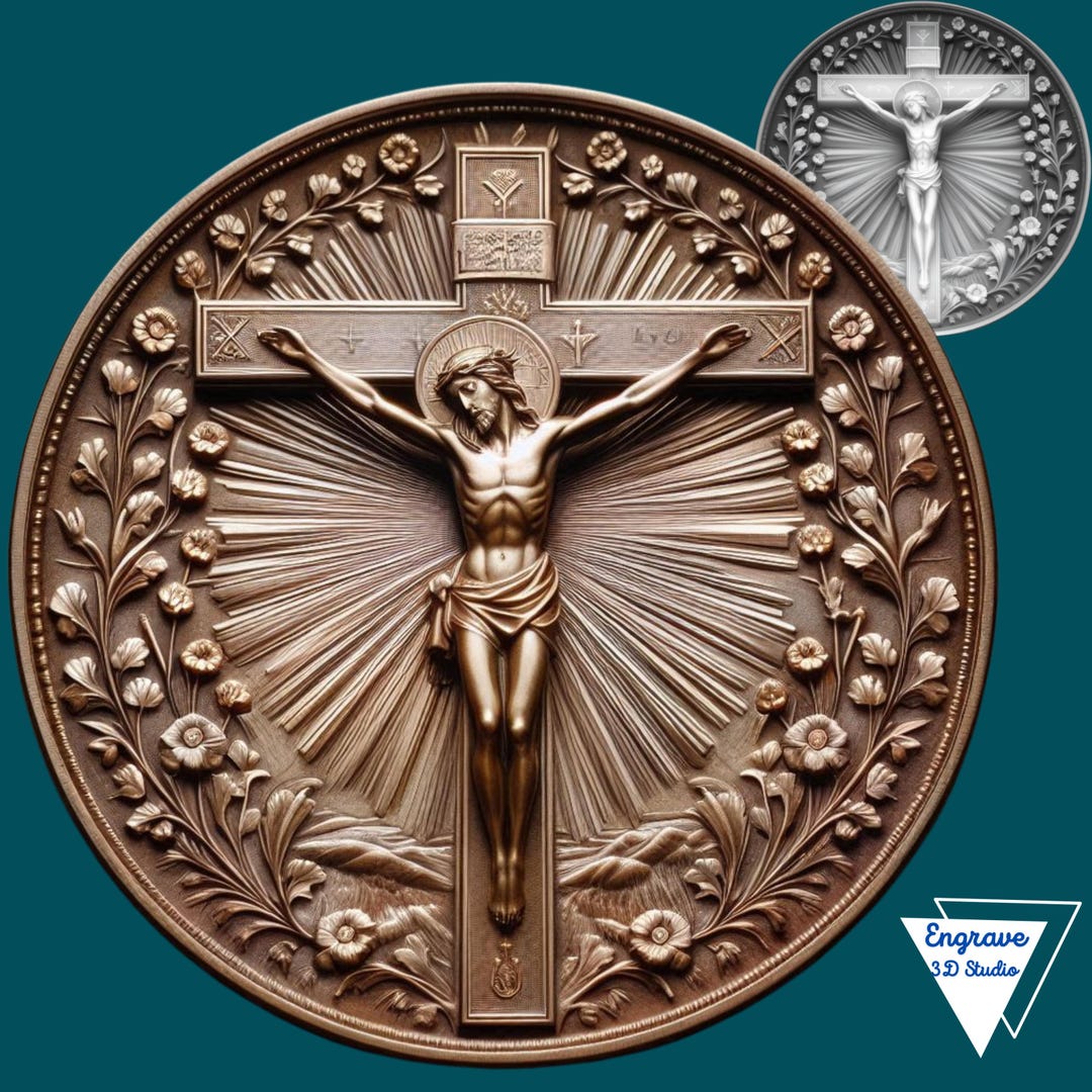 Crucifix Jesus 3D Illusion: Laser Engraving File (PNG, SVG, PDF) - Etsy