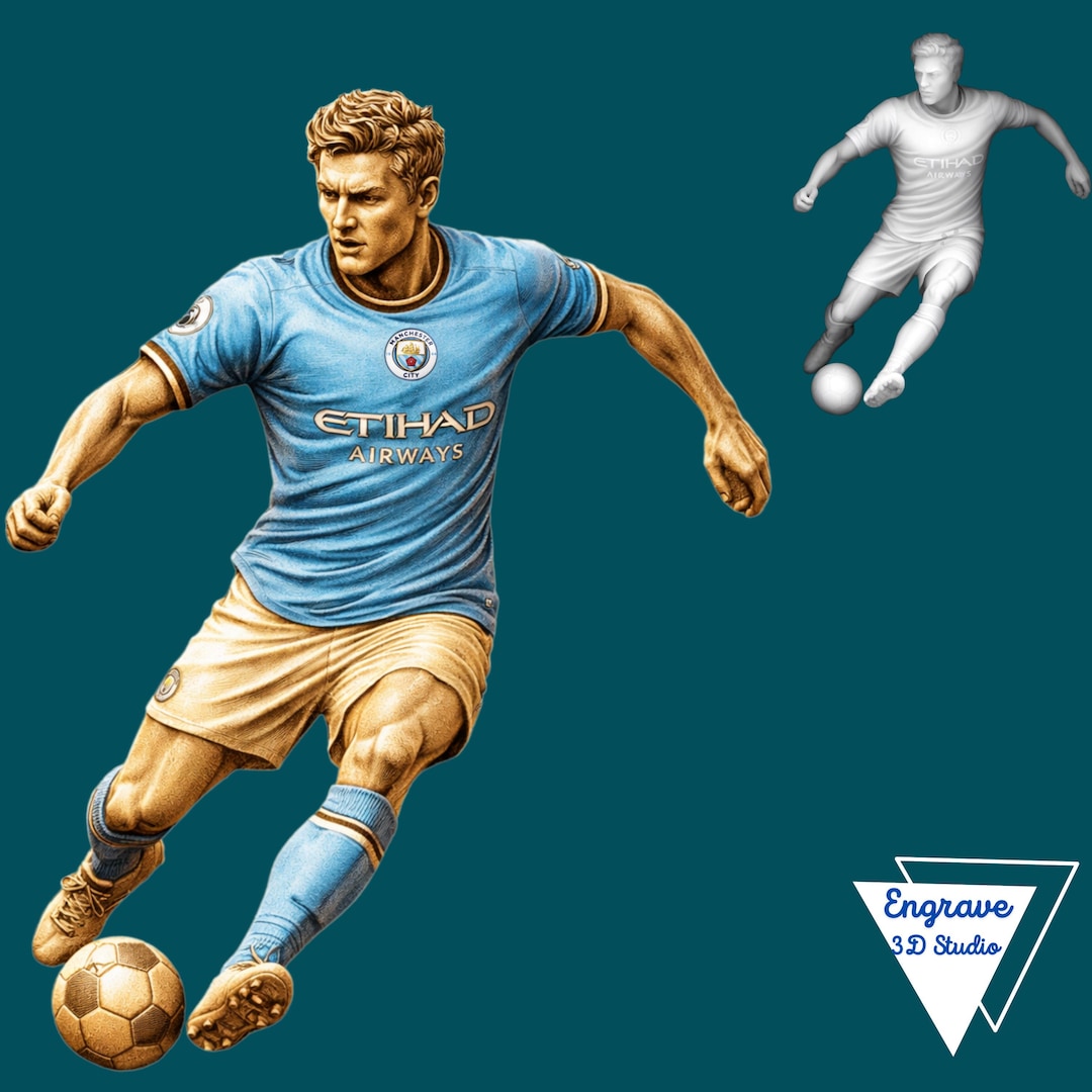 Manchester City Player | Depth, Height Map | 3D Illusion | Laser Cut ...