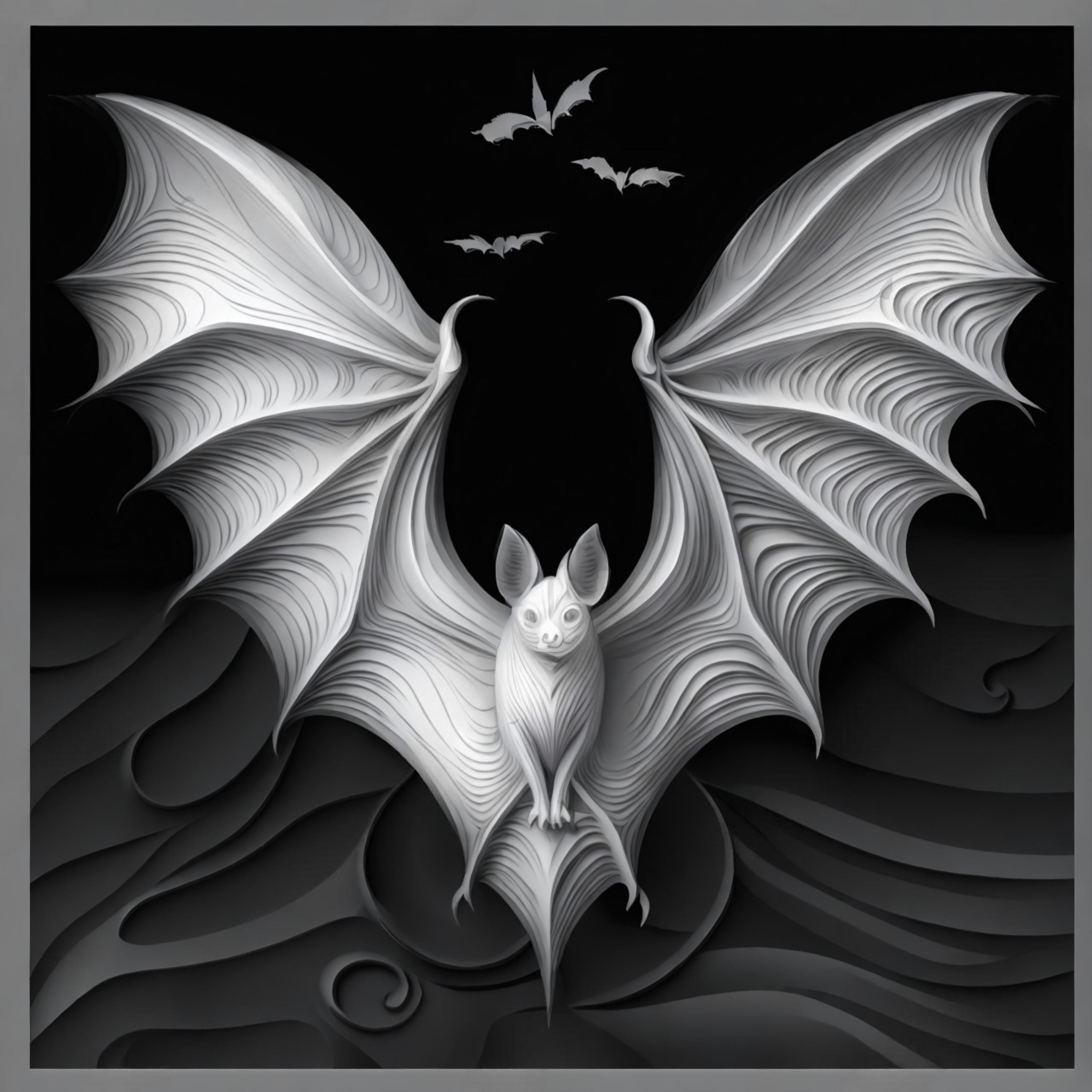 Bat 3D Illusion: Stl File. Depth , Height Map, Laser Engraving Art ...