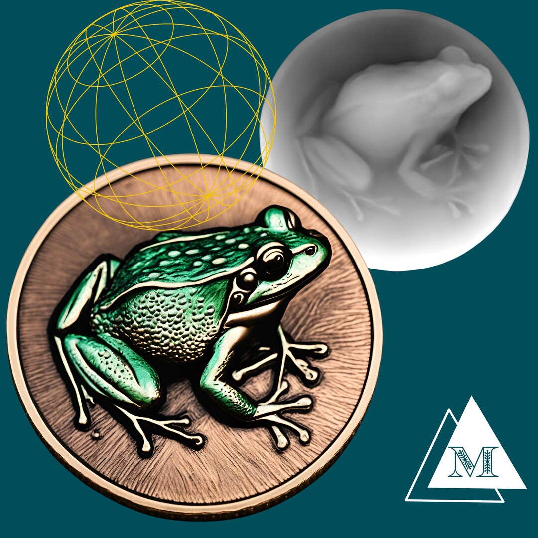 Frog coin Depth Map Heigh Map 3d Laser Engraved Xtool stl File ...