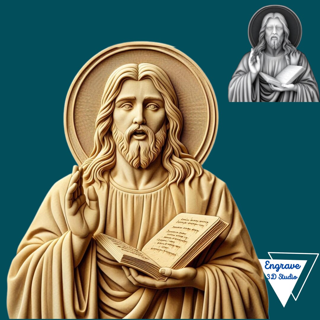 Jesus Depth Map: 3D Laser Cut Engraving File (digital) - Etsy