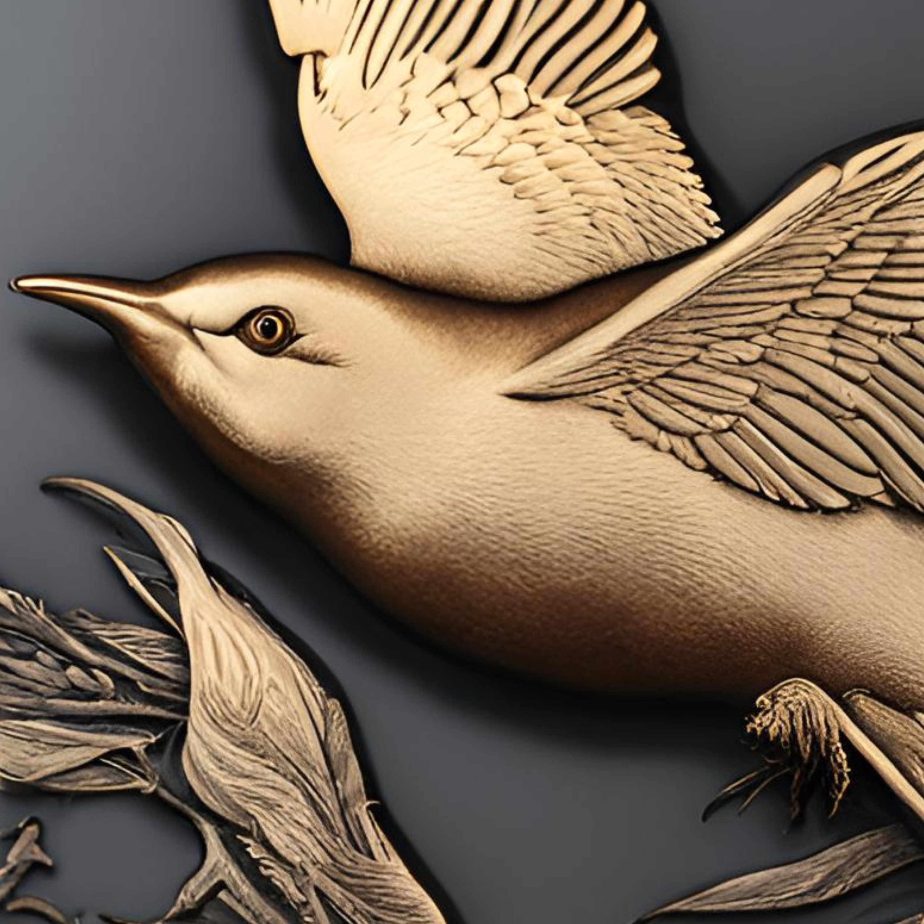 Bulbul Bird Coin Depth Mapheigh Map3d Laser Engrave Xtool Stl File ...