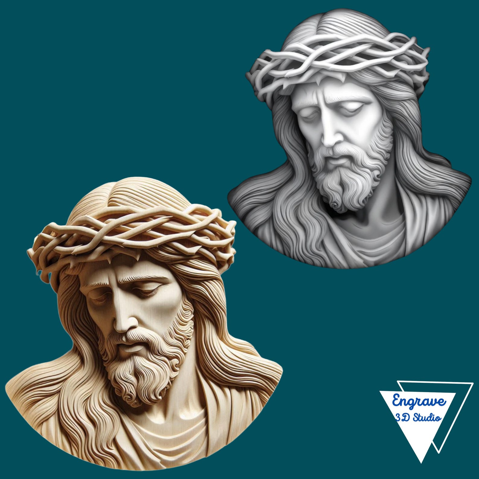 Jesus Christ Coin 3D Laser Engrave Depth Map (PNG, SVG, PDF) - Etsy