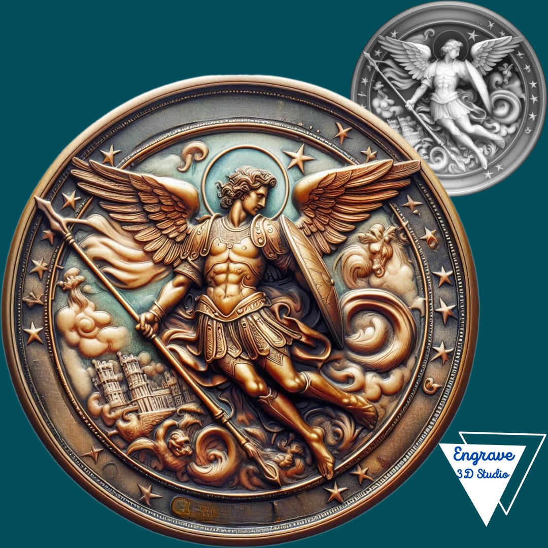 Archangel Michael 3D Illusion: Laser Engraving Files (digital Download ...