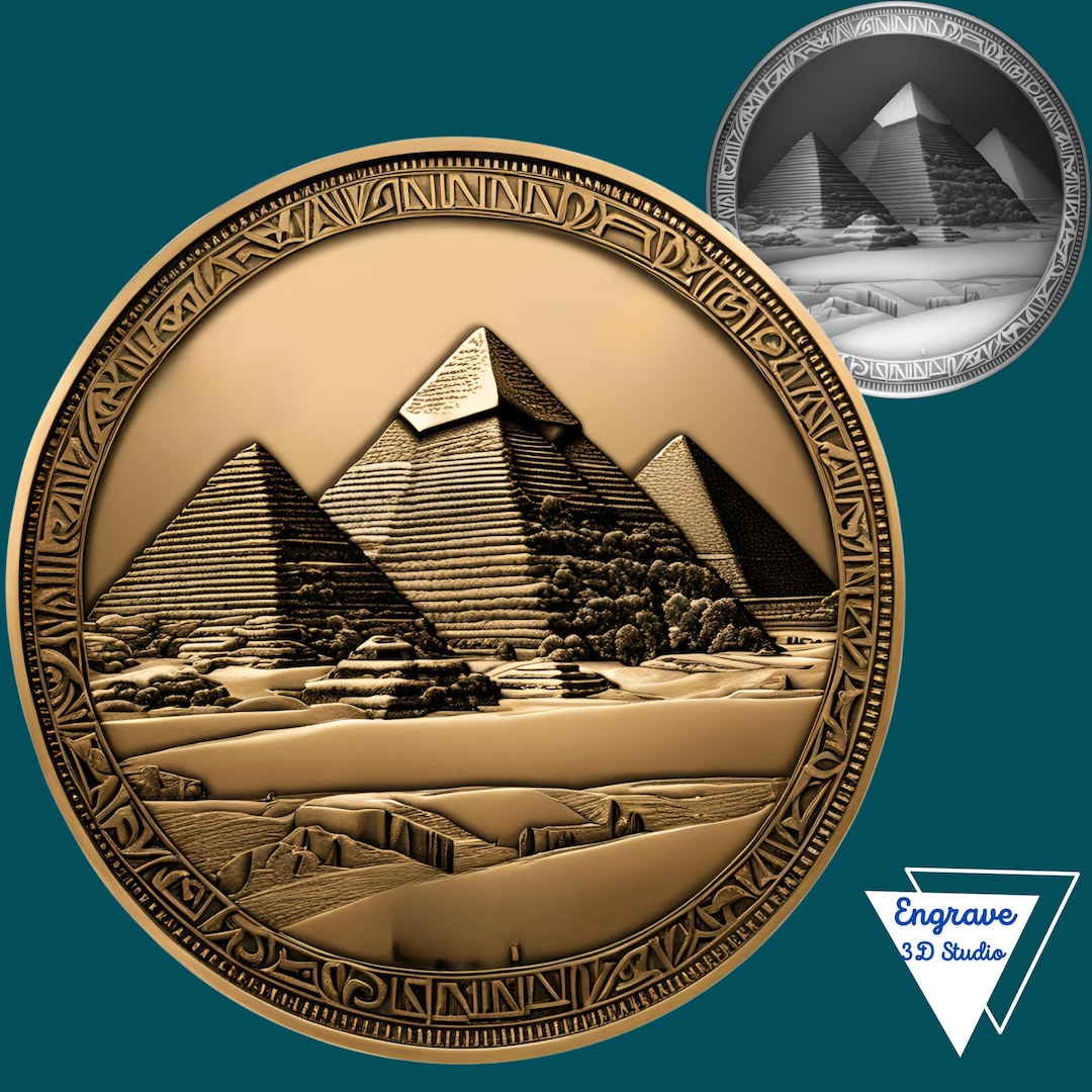 The Egyptian Pyramids | 3D Relief STL File | Embossing | Depth, Height ...