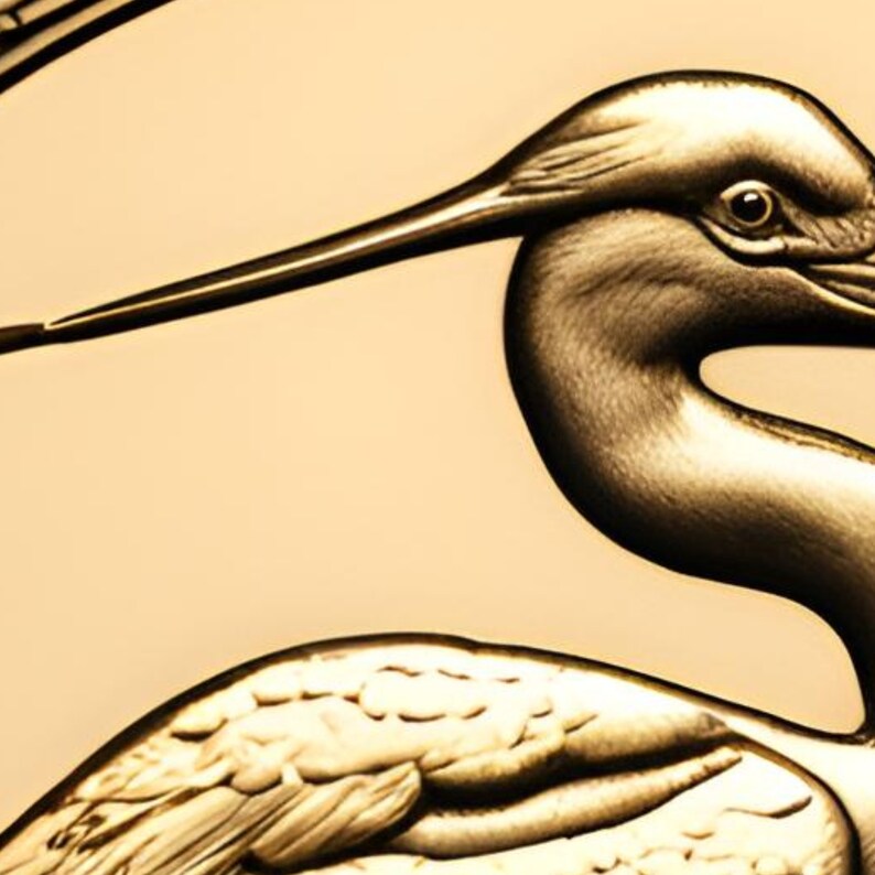 Stork Bird Coin Depth Map Heigh Map 3D Laser Engravextoolstl File ...