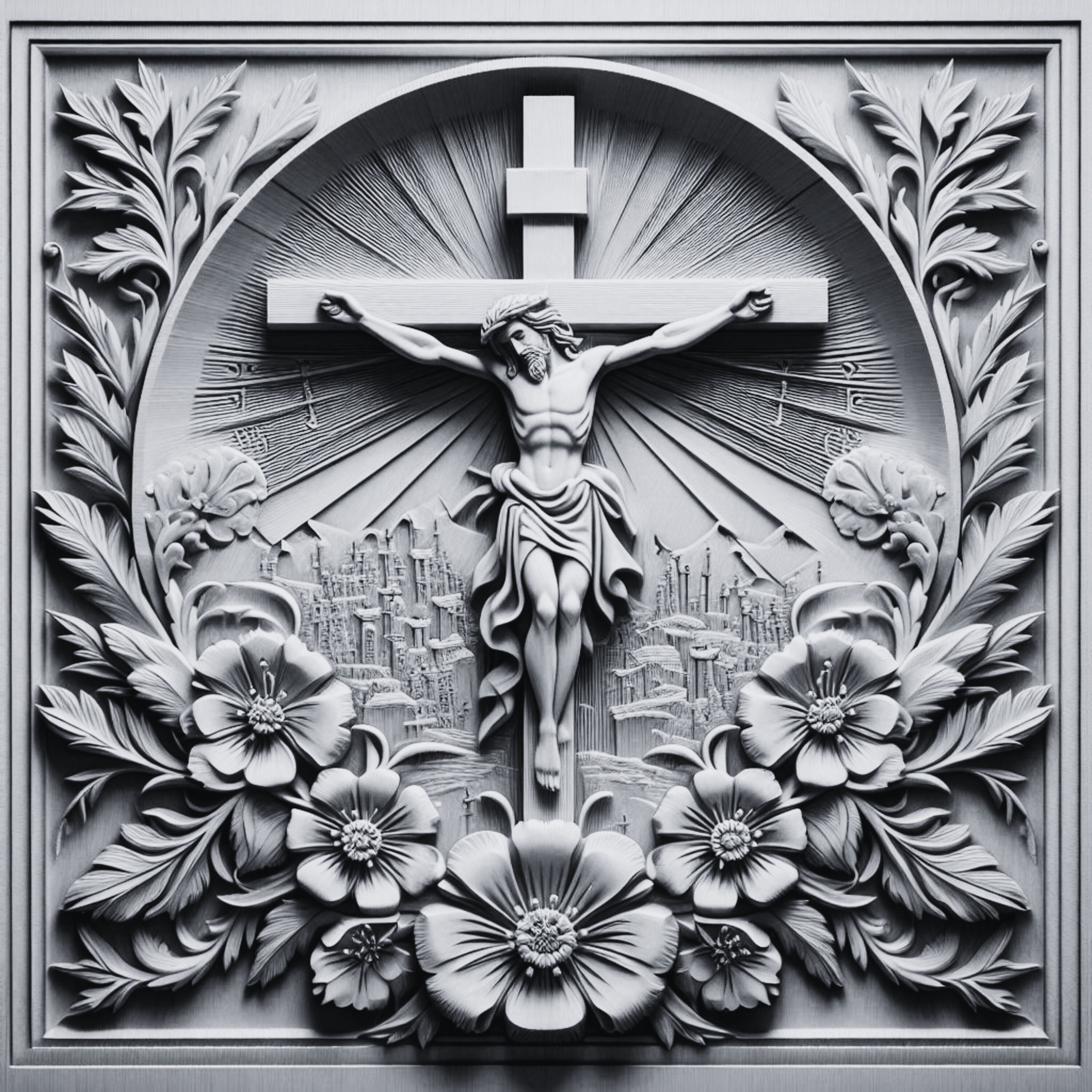 Jesus Crucifix Depth Map: Laser Engrave 3D Illusion (digital PNG, SVG ...
