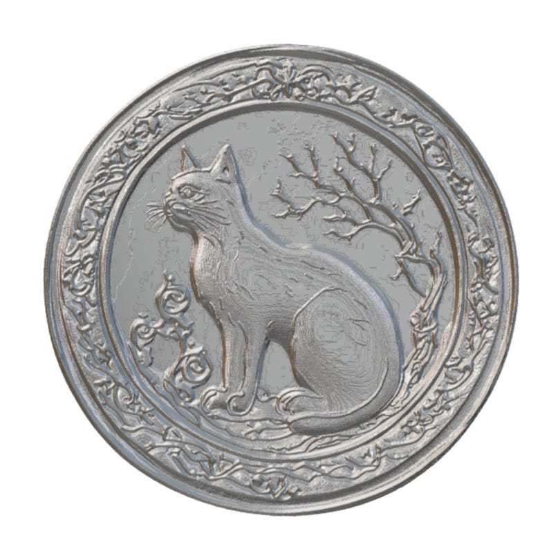Halloween Cat Coin: 3d Stl File for CNC, Laser Engraving - Etsy