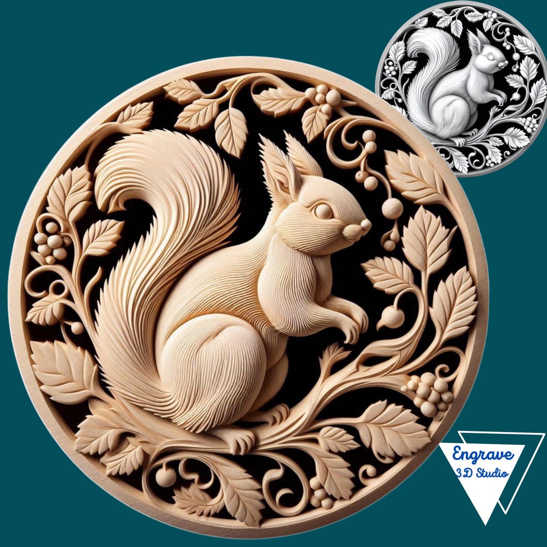 Squirrel 3d Illusion | 3D Laser Engraving | Xtool | Lightburn | Art ...
