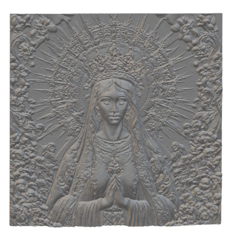 Virgin Mary 3D Relief STL File | Embossing | Depth, Height Map | Resin ...