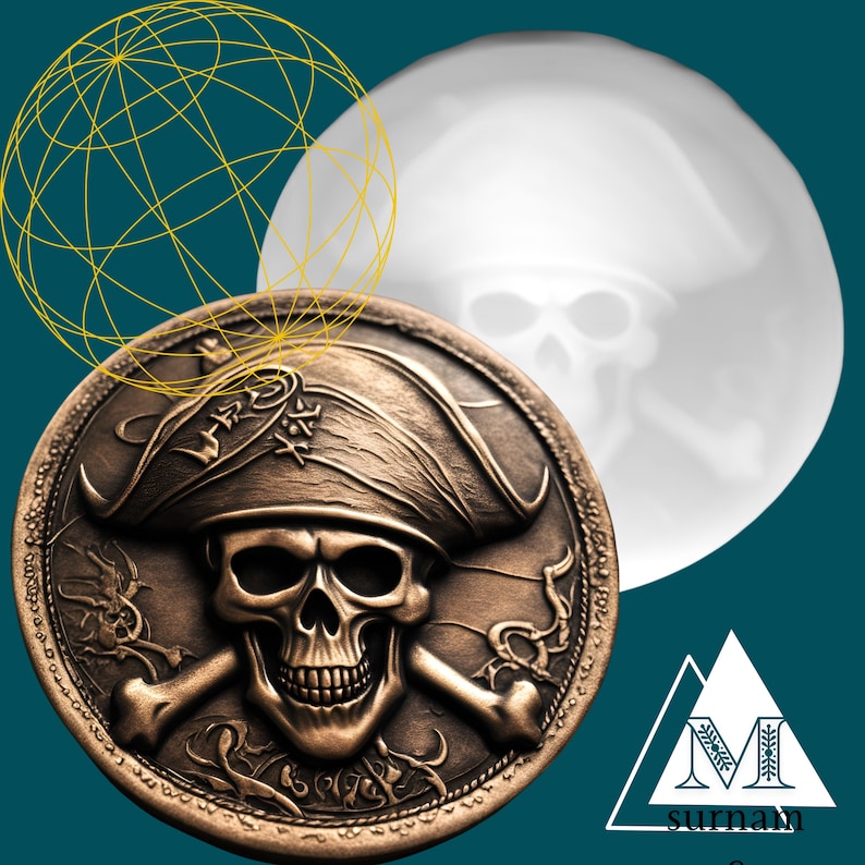 Coin Depth Map Heigh Map 3D Laser Engrave Xtool Stl File PNG File ...