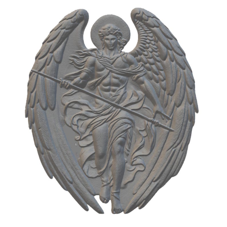 Archangel Michael 3D Relief STL File | Embossing | Depth, Height Map ...