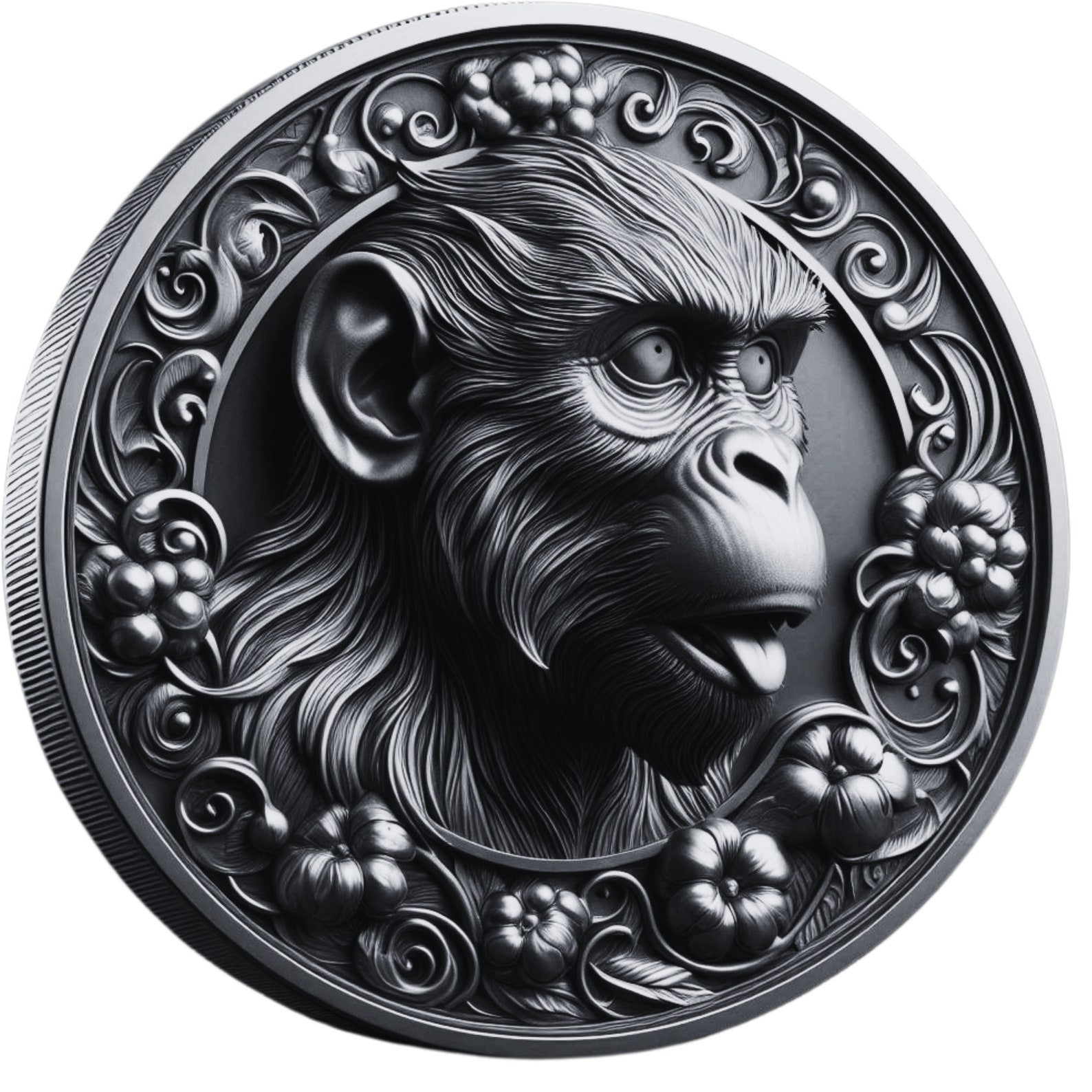 Monkey Coin Depth Map | Height Map | 3D Laser Engrave | Xtool | PNG ...