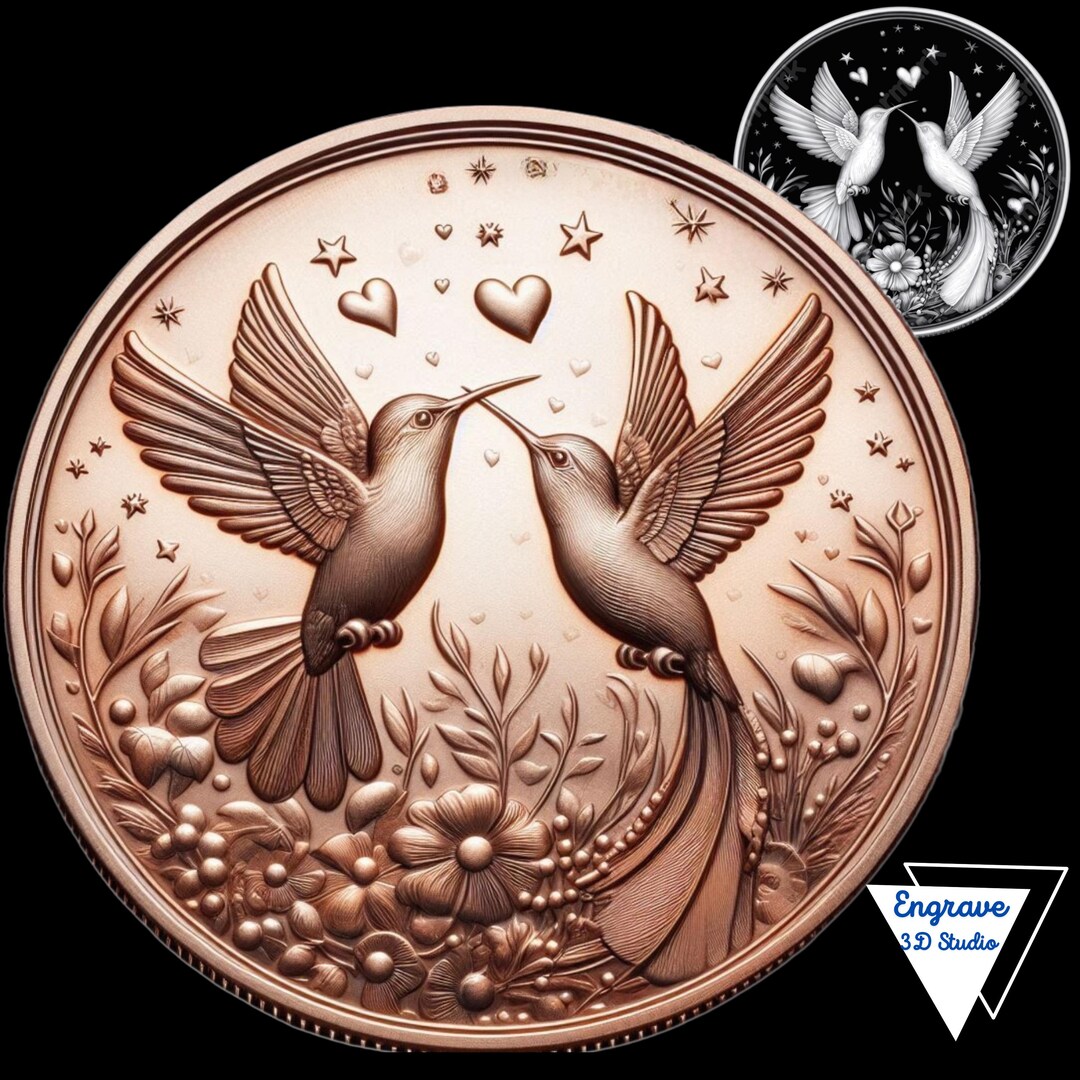 Hummingbirds 3D Laser File | Depth Map | PNG File | Depth Engraving ...