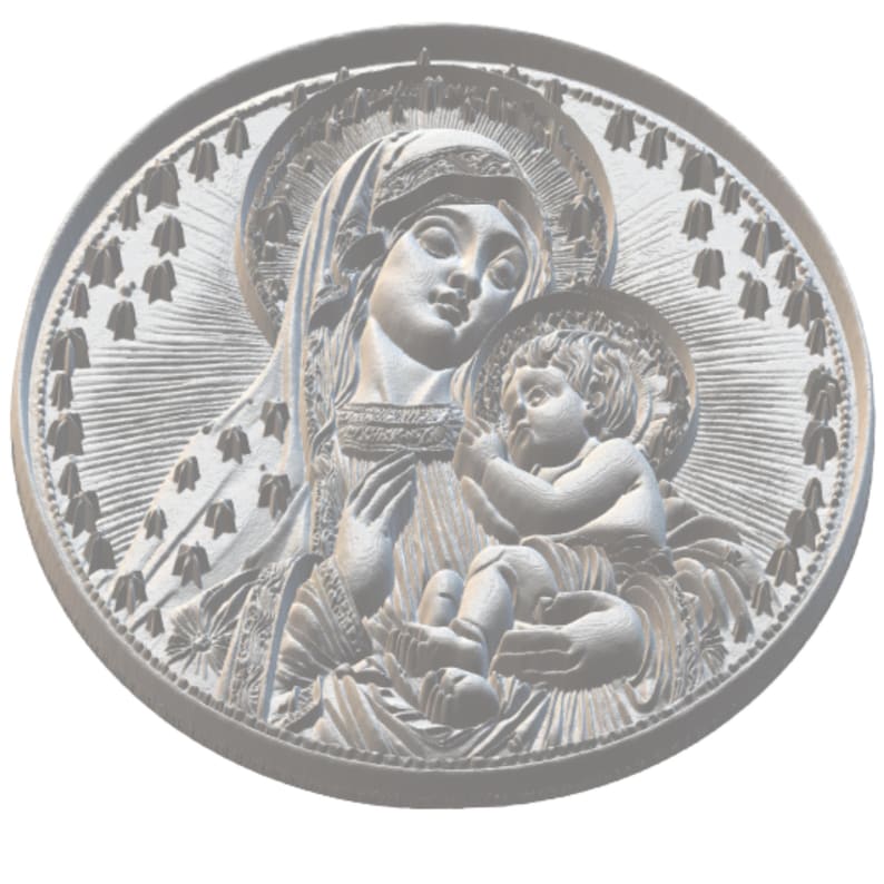 Virgin Mary | Jesus 3D Relief STL File | Embossing | Depth, Height Map ...