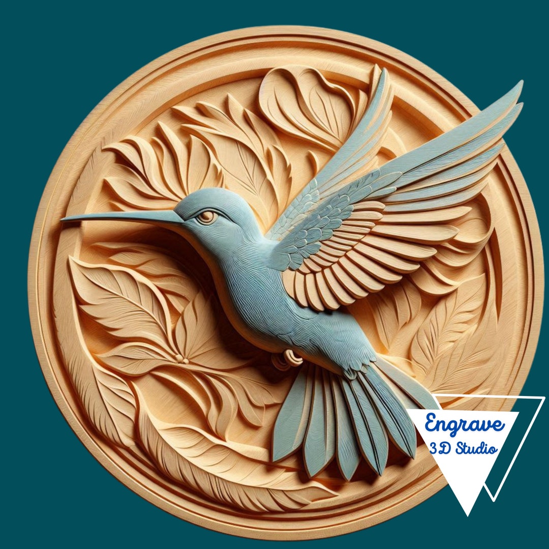 Hummingbird 3D Laser Cut|depth Map | Height Map | 3D Laser Engraving ...
