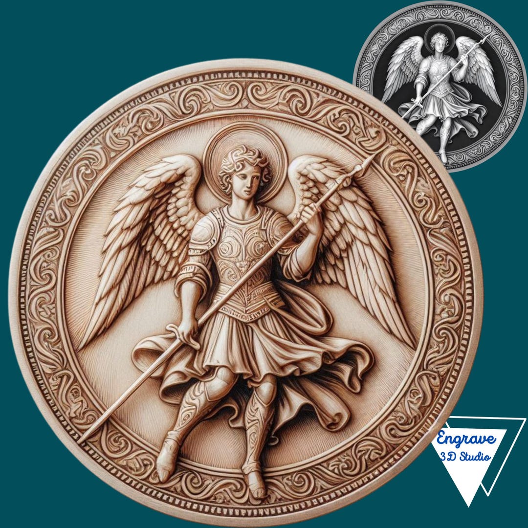 Archangel Michael | Depth Map |height Map | Laser Engrave File | 3D ...