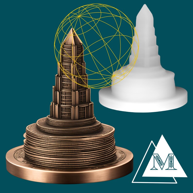 Babel Towercoin Depth Mapheigh Map 3D Laser Engrave Xtool Stl File ...