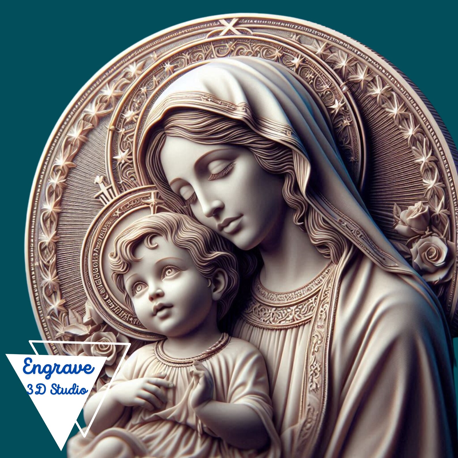 Virgin Mary 3d Illusion Laser Engraving Xtool stl File lightburnart ...